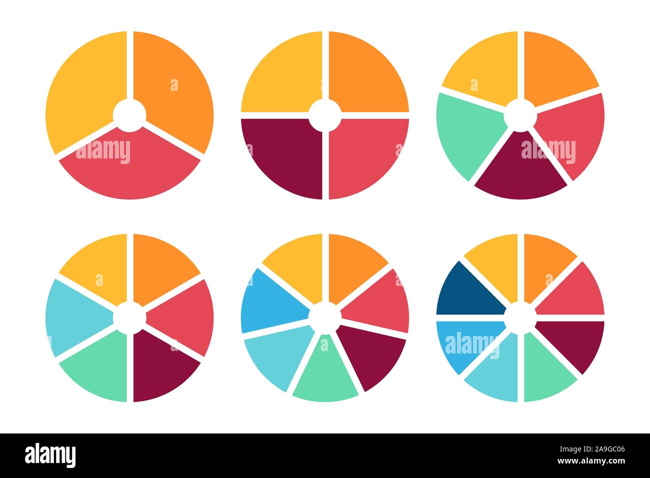 Infographic circle icon set. Flat style. Vector Stock Vector Image ...