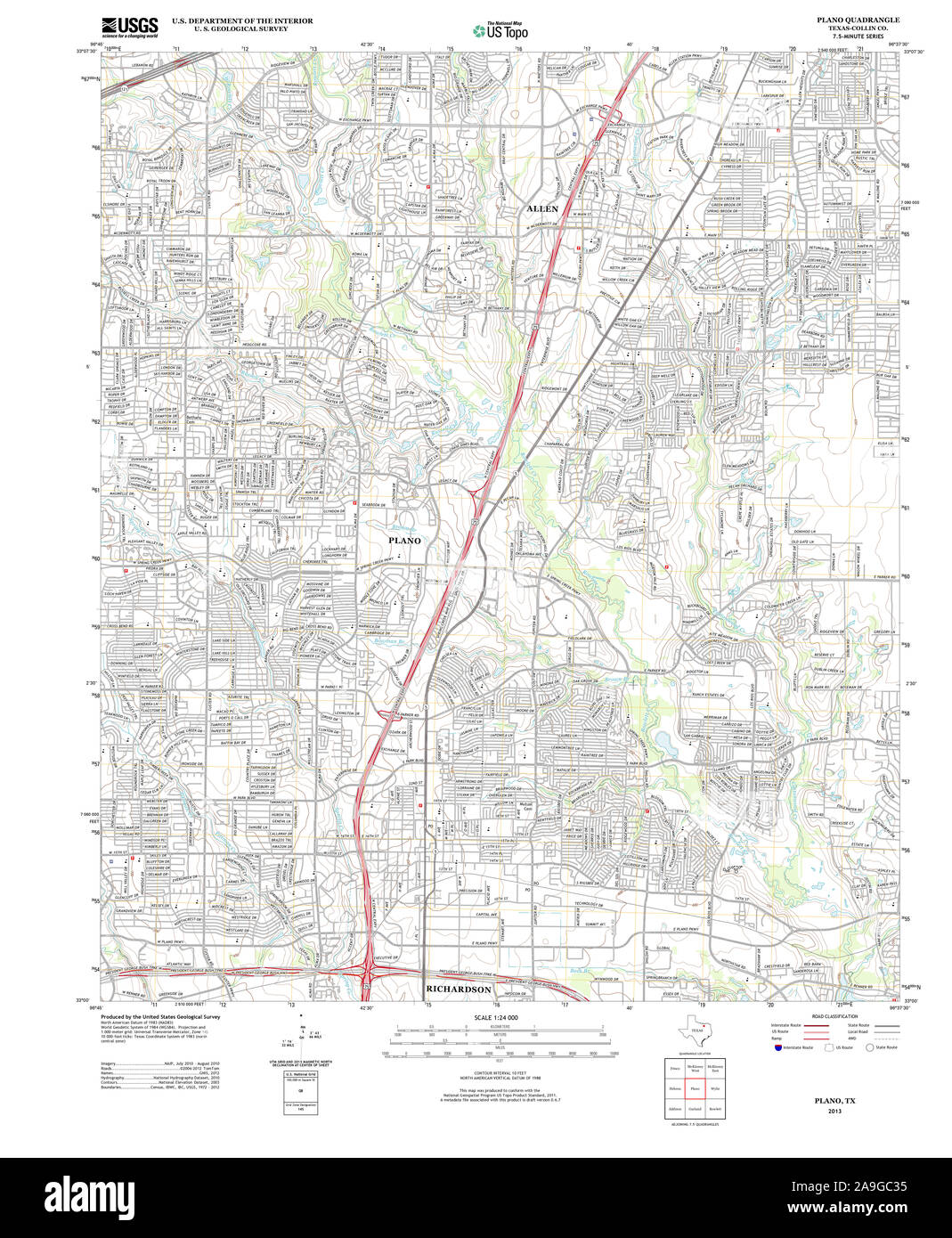 Plano texas map hi-res stock photography and images - Alamy