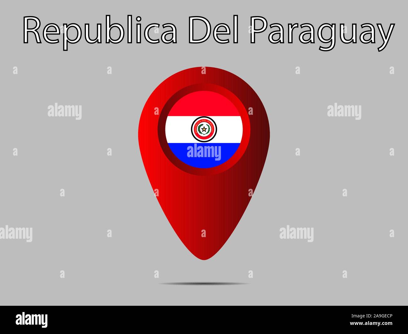 Beautiful national flag of Republic of Paraguay. original colors and ...