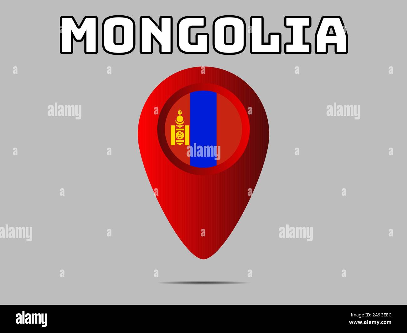 National flag of Mongolia. original colors and proportion. Simply ...