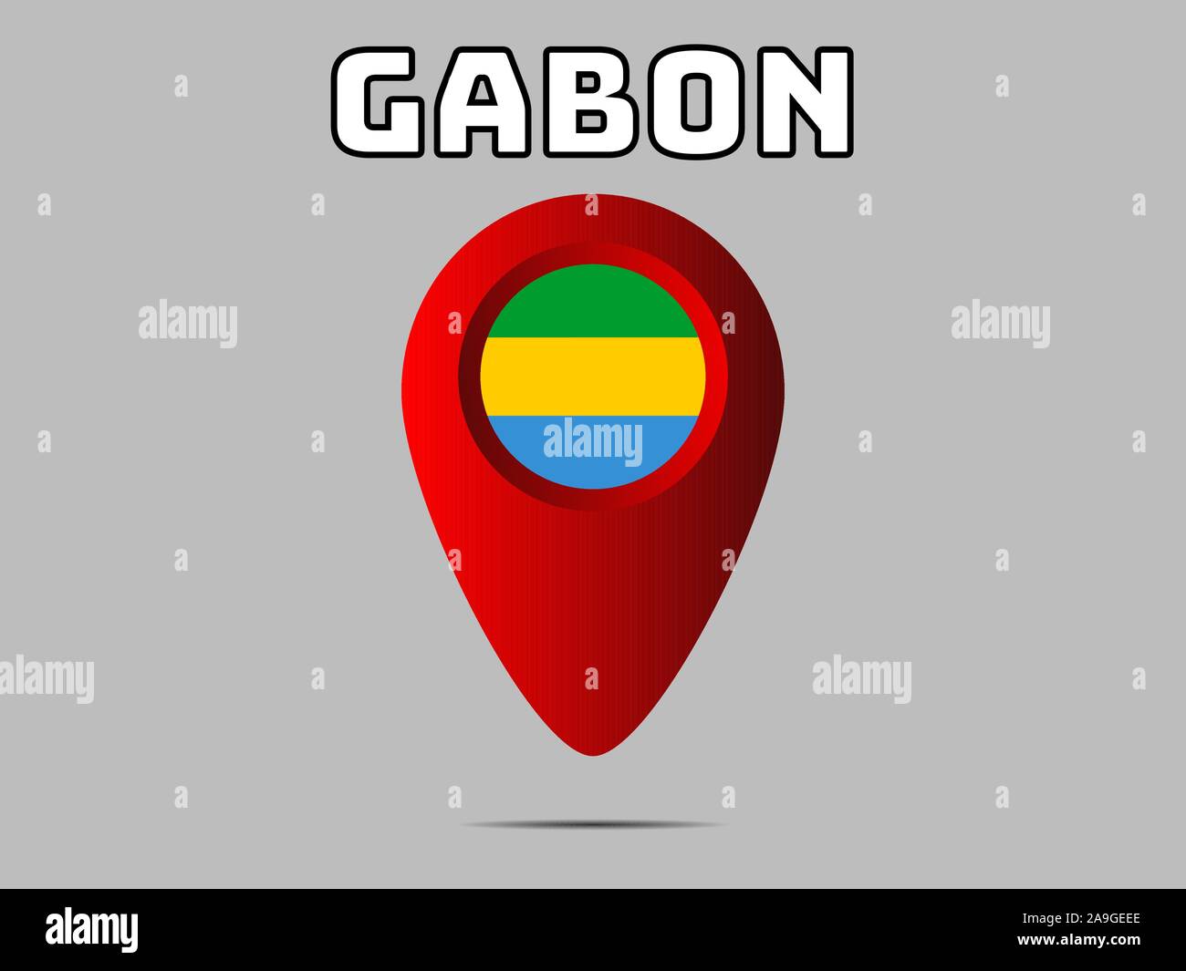 National flag of Gabonese Republic. original colors and proportion ...