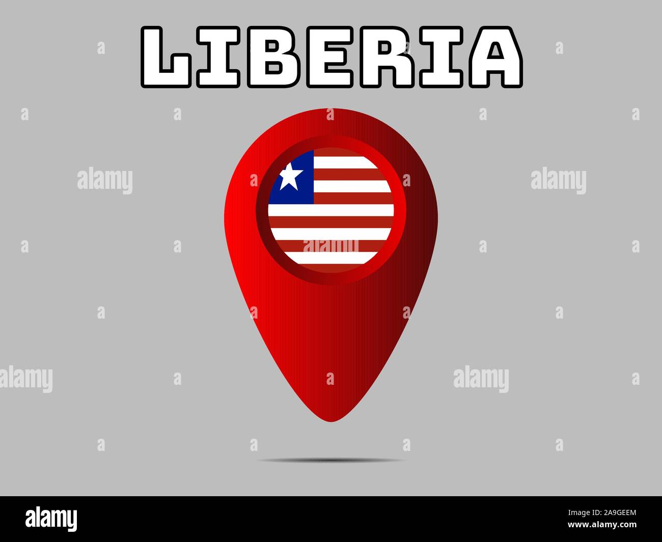 National flag of Republic of Liberia. original colors and proportion ...