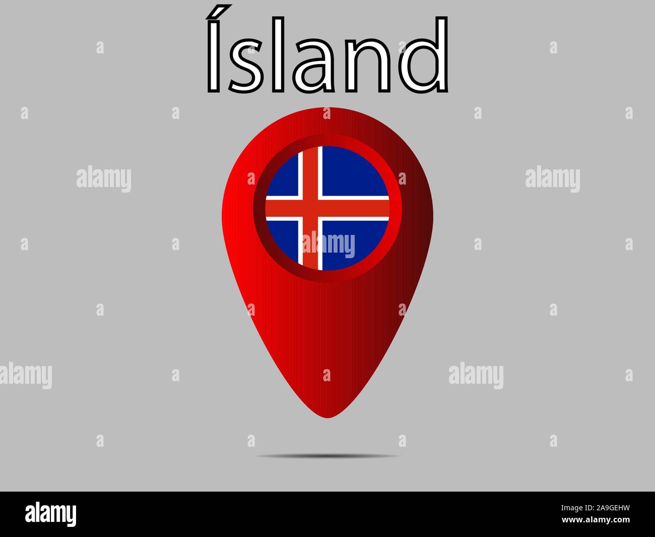 National flag of Iceland . original colors and proportion. Simply ...