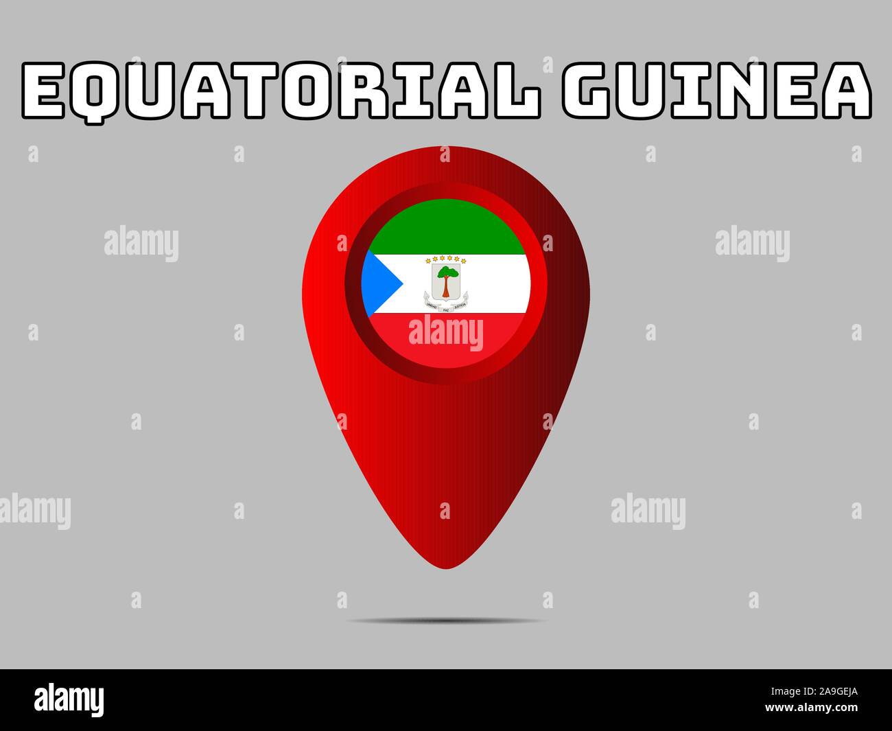 National flag of Republic of Equatorial Guinea. original colors and ...