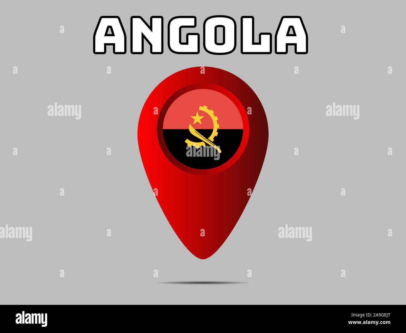 National flag of Republic of Angola. original colors and proportion ...