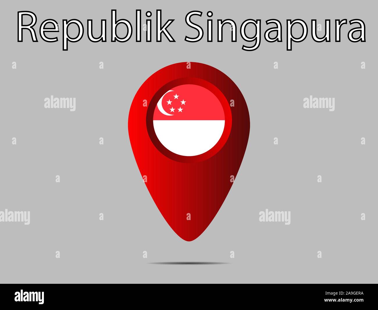 Beautiful national flag of Republic of Singapore. original colors and ...