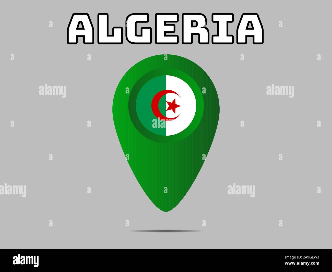 National flag of Peoples Democratic Republic of Algeria. original ...