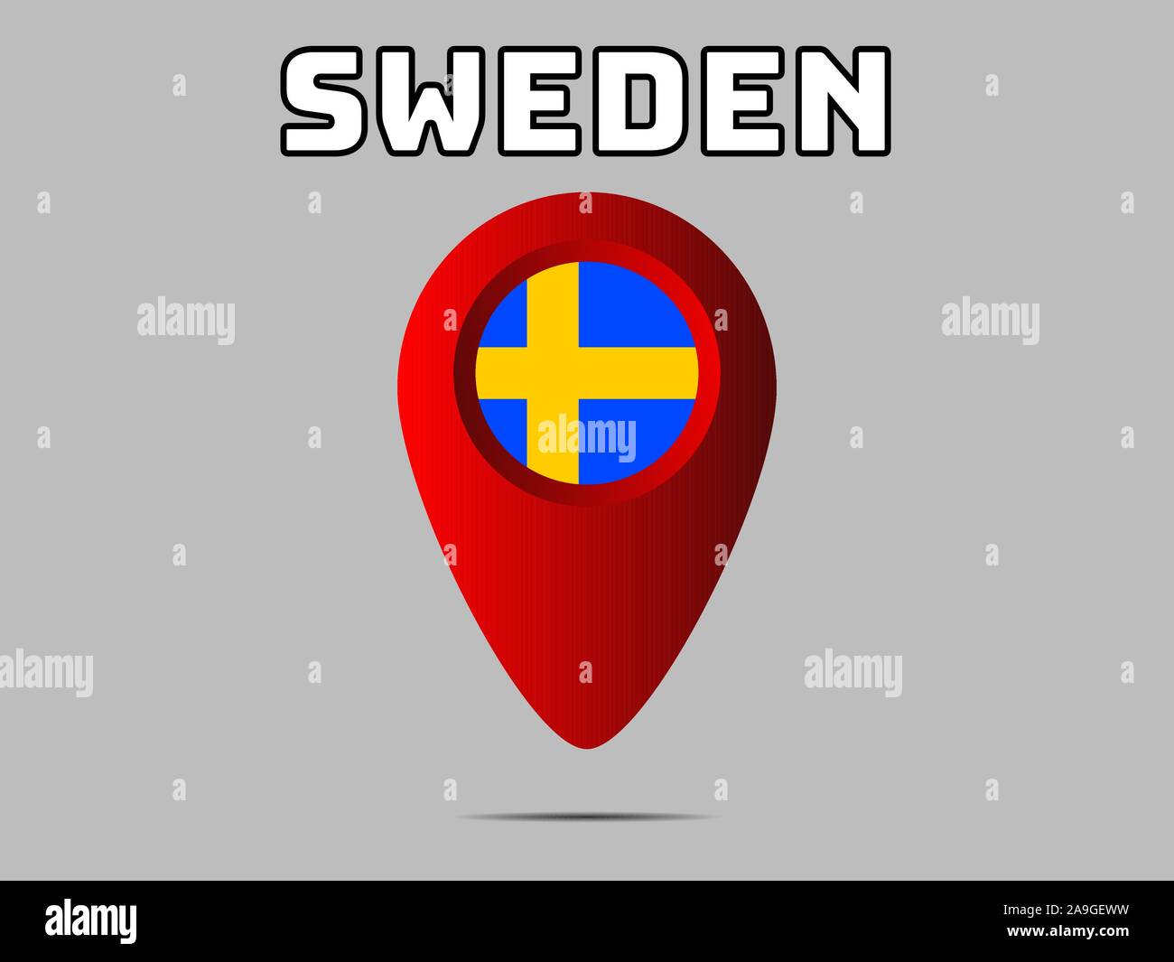 Beautiful national flag of Kingdom of Sweden. original colors and ...