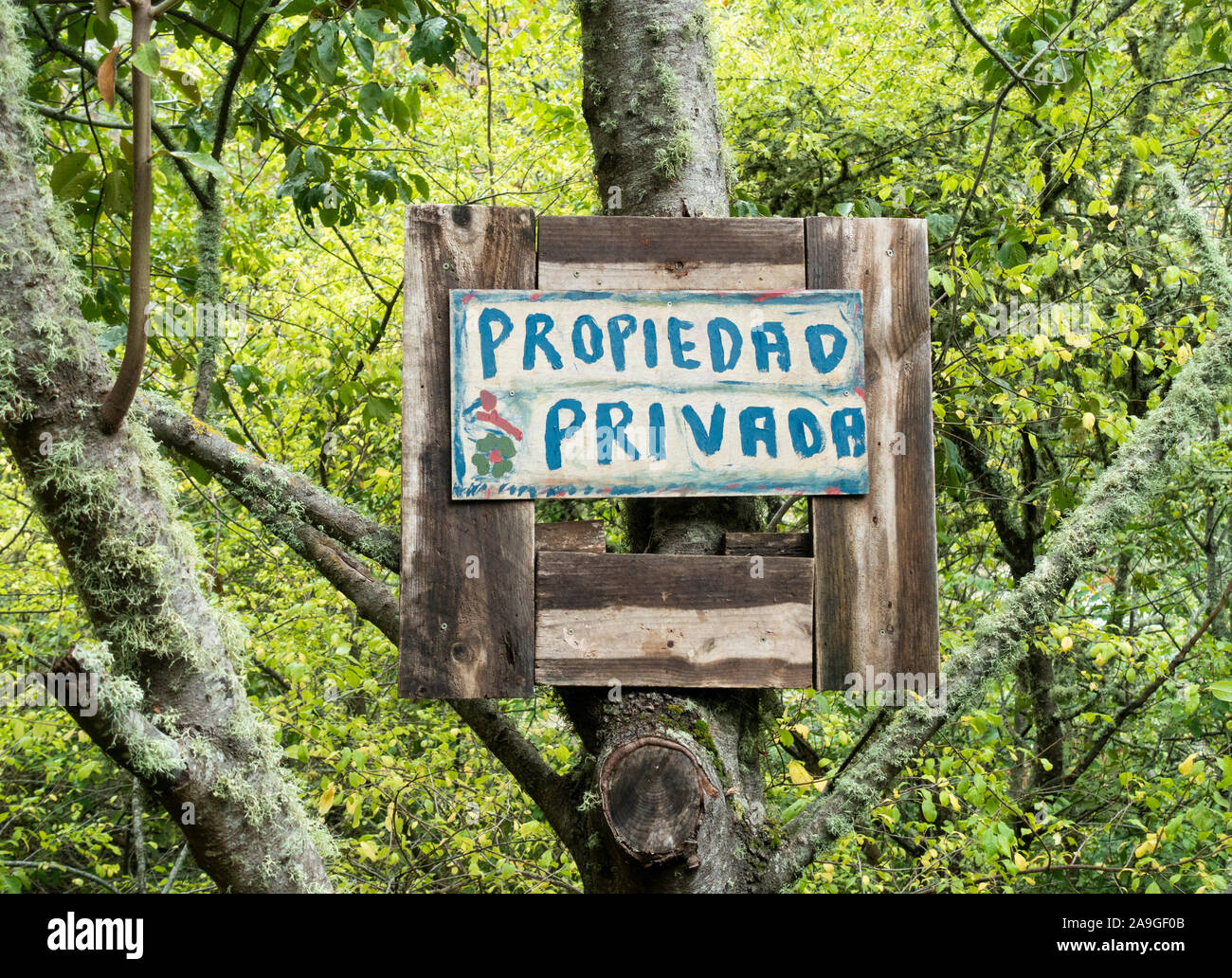 Propiedad privada (private property) sign in Spain Stock Photo - Alamy