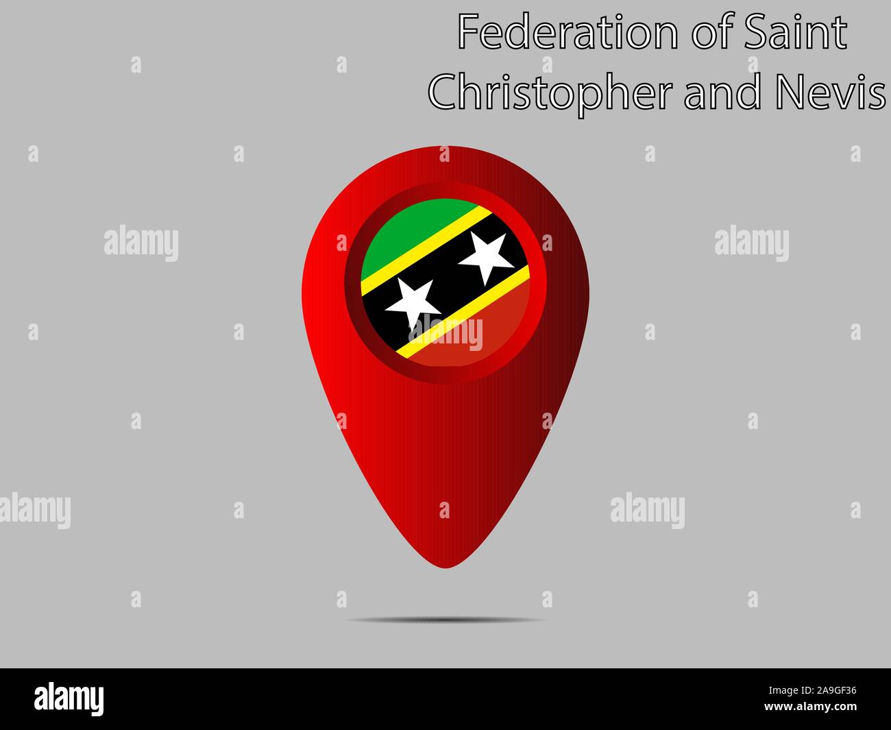 Beautiful national flag of Federation of Saint Christopher and Nevis ...