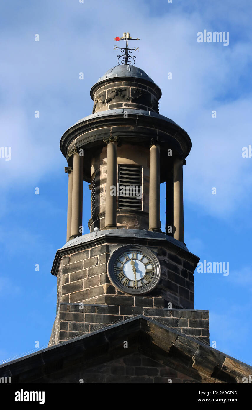 Cupola and clock at top of old Town Hall building, now a museum, in ...