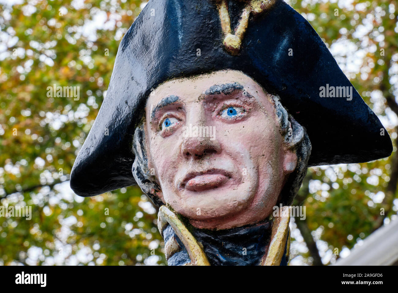 Nelson statue at Portmeirion, Gwynedd, Wales Stock Photo - Alamy