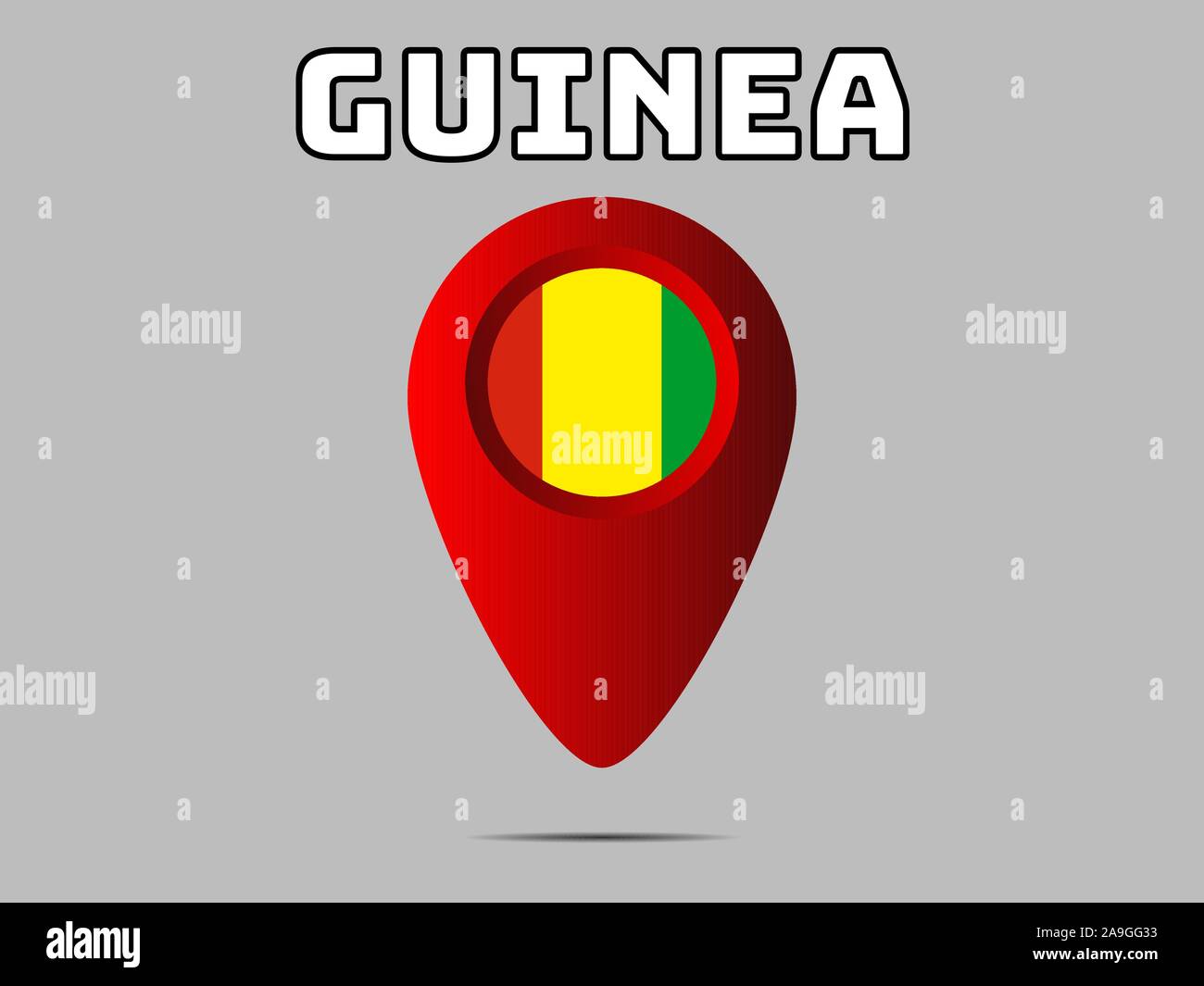 National flag of Republic of Guinea. original colors and proportion ...
