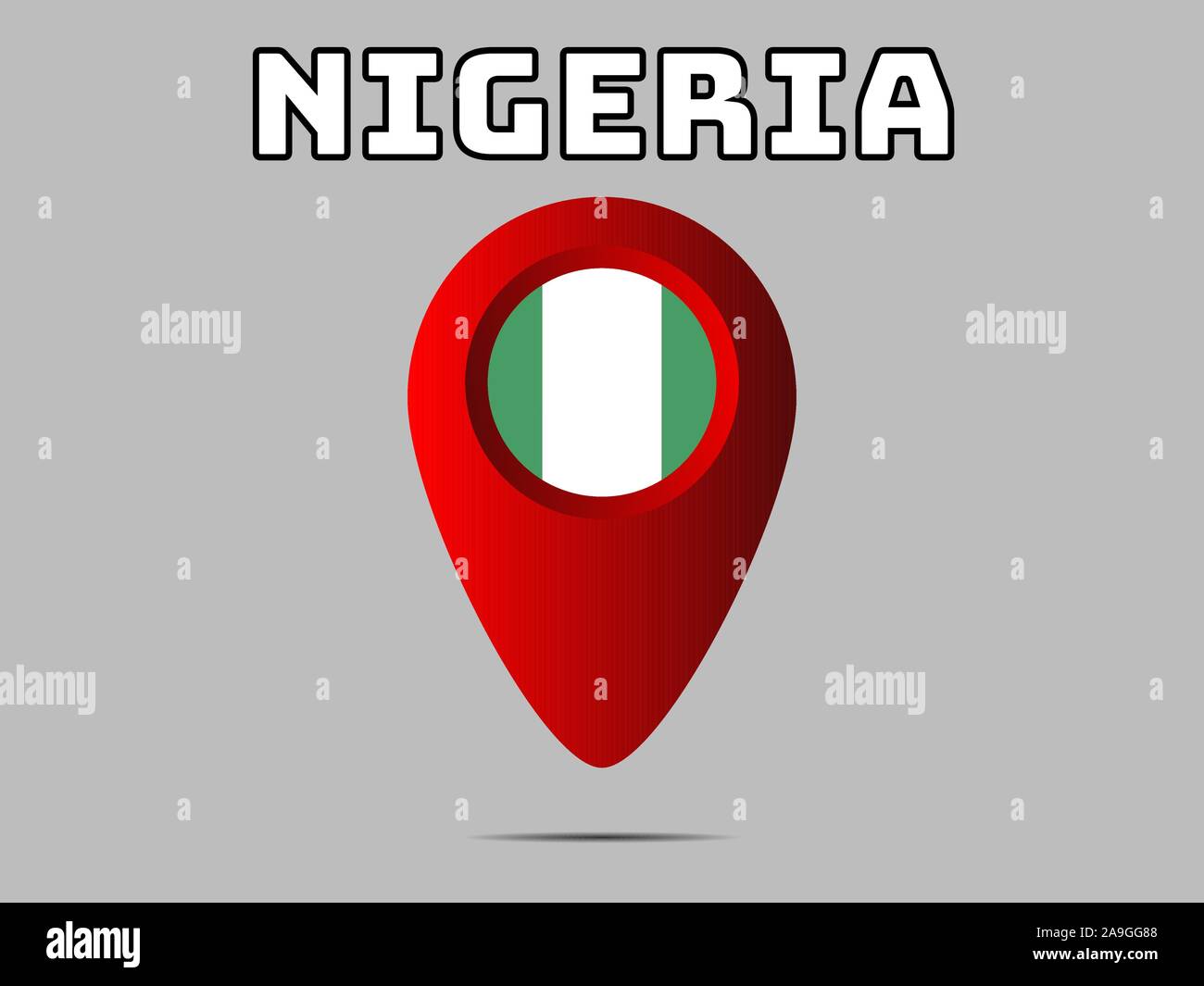 National flag of Federal Republic of Nigeria. original colors and ...