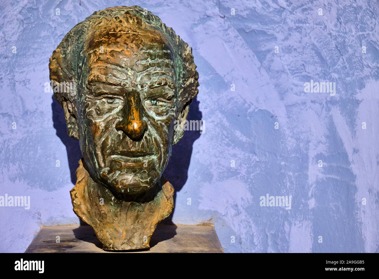 Bust of Clough Williams-Ellis at Portmeirion, Gwynedd, Wales Stock ...
