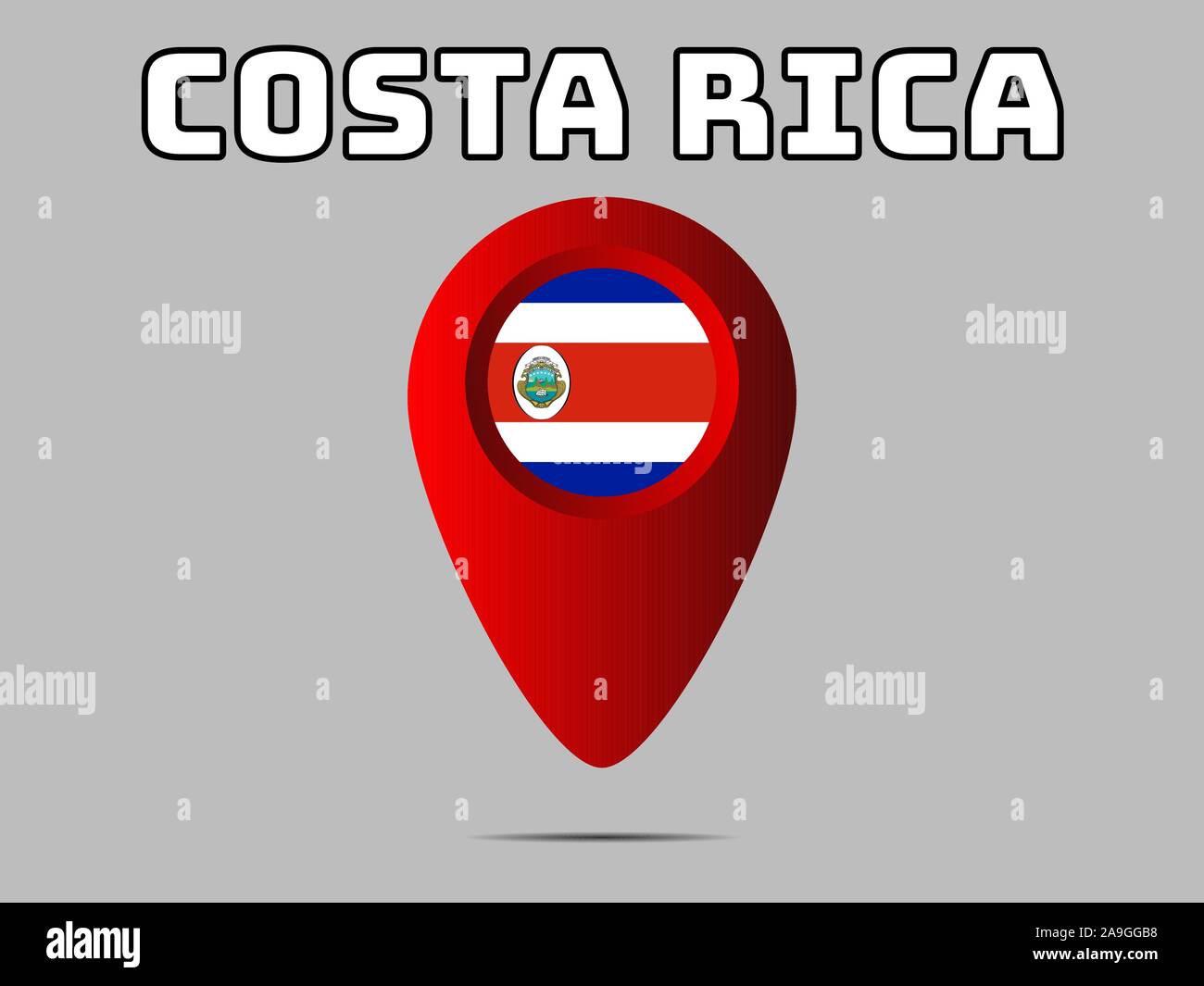 National flag of Republic of Costa Rica. original colors and proportion ...