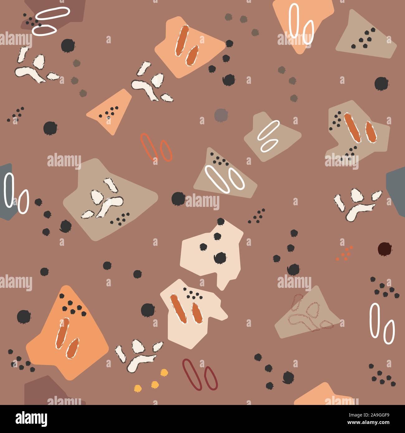 Cute Seamless Scandinavian Terracotta Pattern in modern colours Stock ...