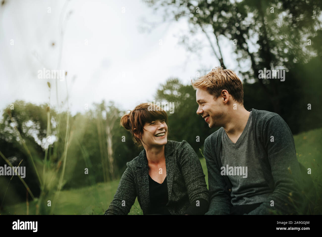 Lovely caucasian cute couple smiling hi-res stock photography and ...