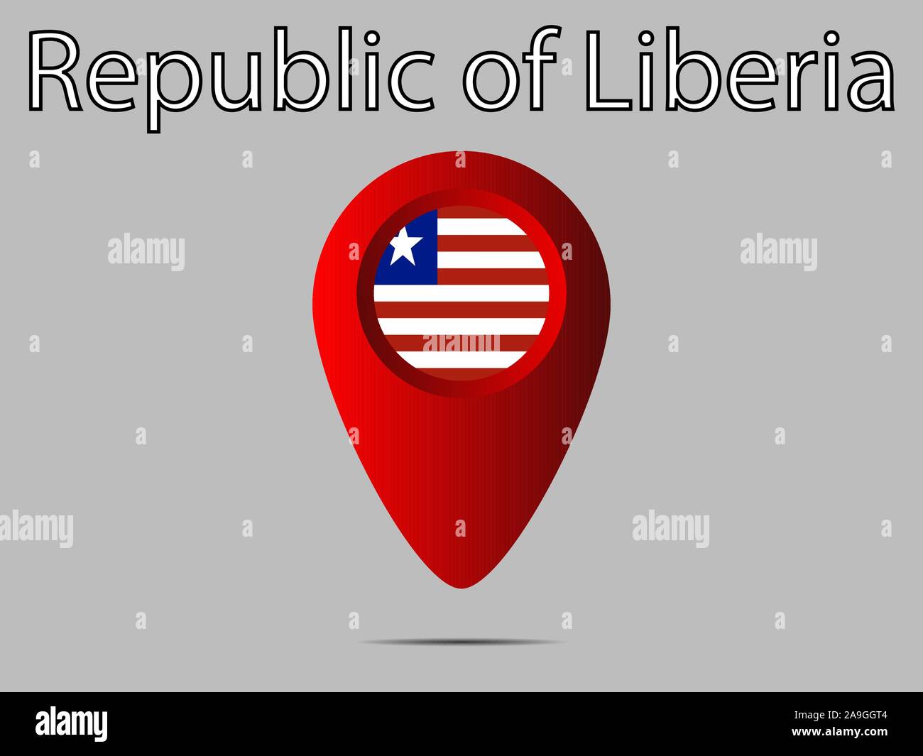 National flag of Republic of Liberia. original colors and proportion ...