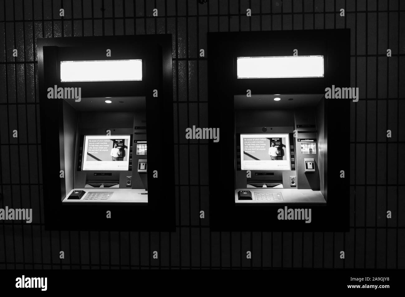 Barclays bank high street branch Black and White Stock Photos & Images ...