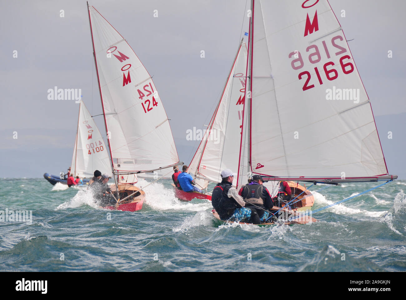 Pwllheli, Wales - August 9 2016: Miracle sailing dinghies compete in ...