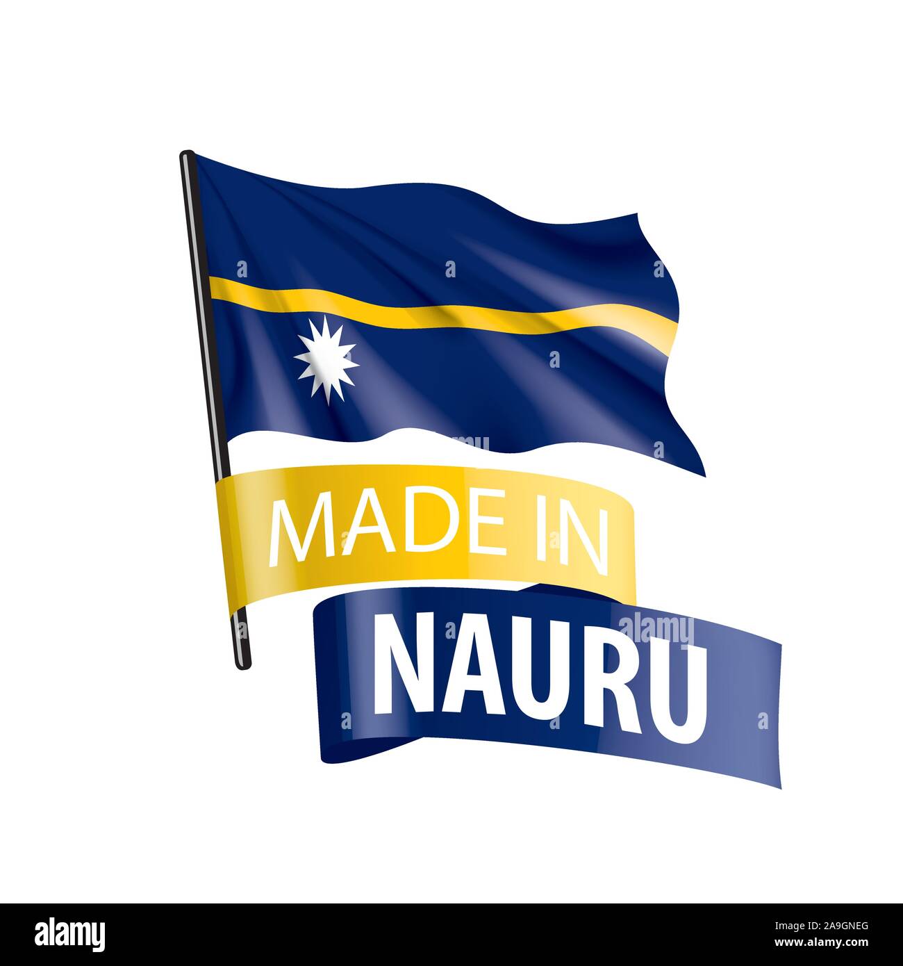 Nauru flag, vector illustration on a white background Stock Vector ...