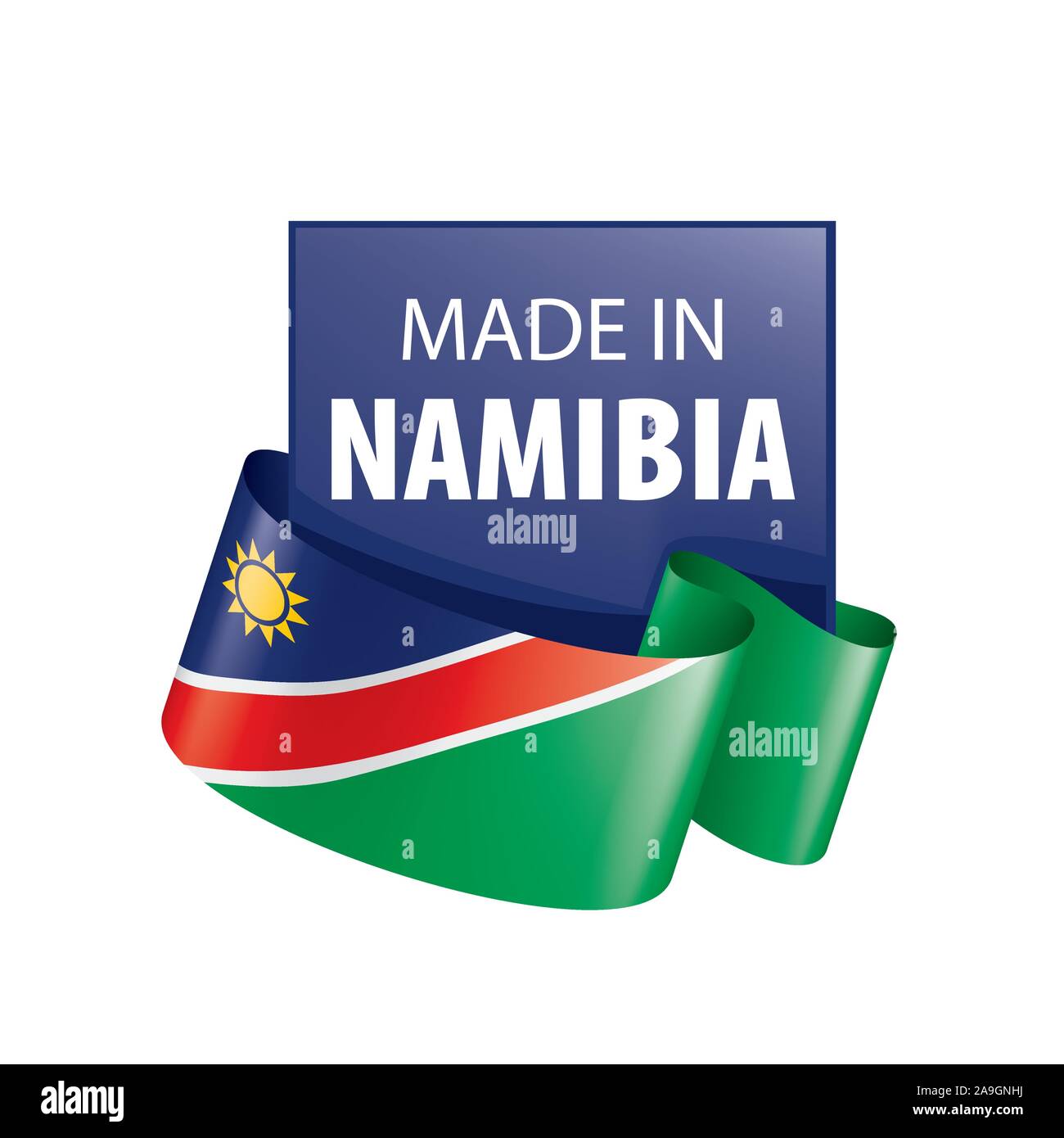 Namibia flag, vector illustration on a white background Stock Vector ...