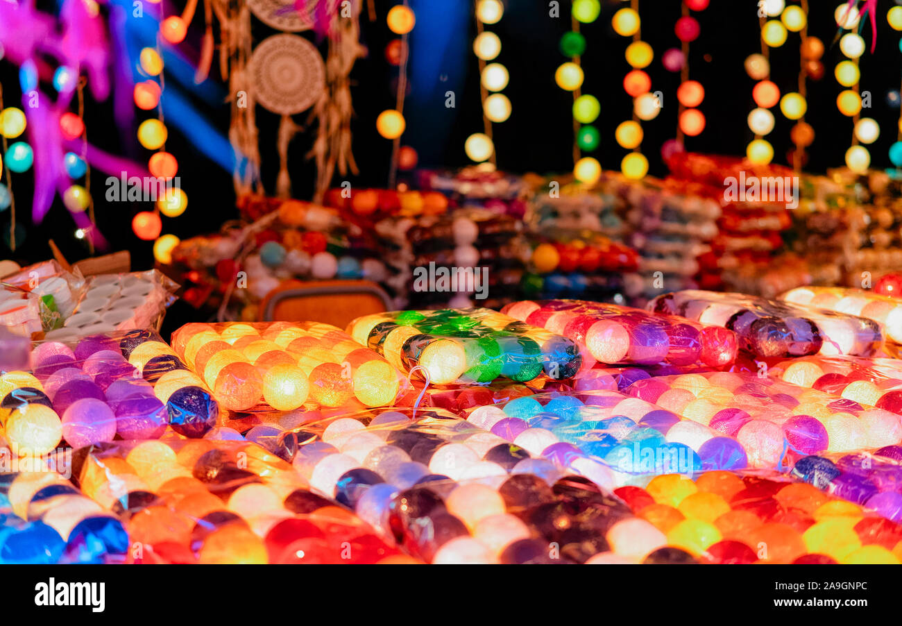 Christmas light decorations at Christmas Market at Town Hall new Stock ...