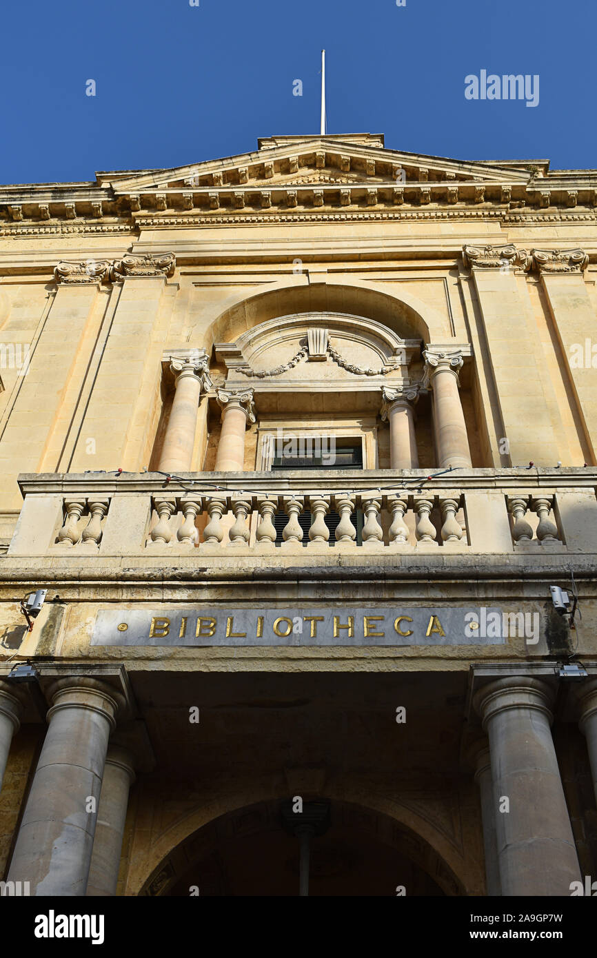 The National Library, Republic Square, Valletta, Malta Stock Photo - Alamy
