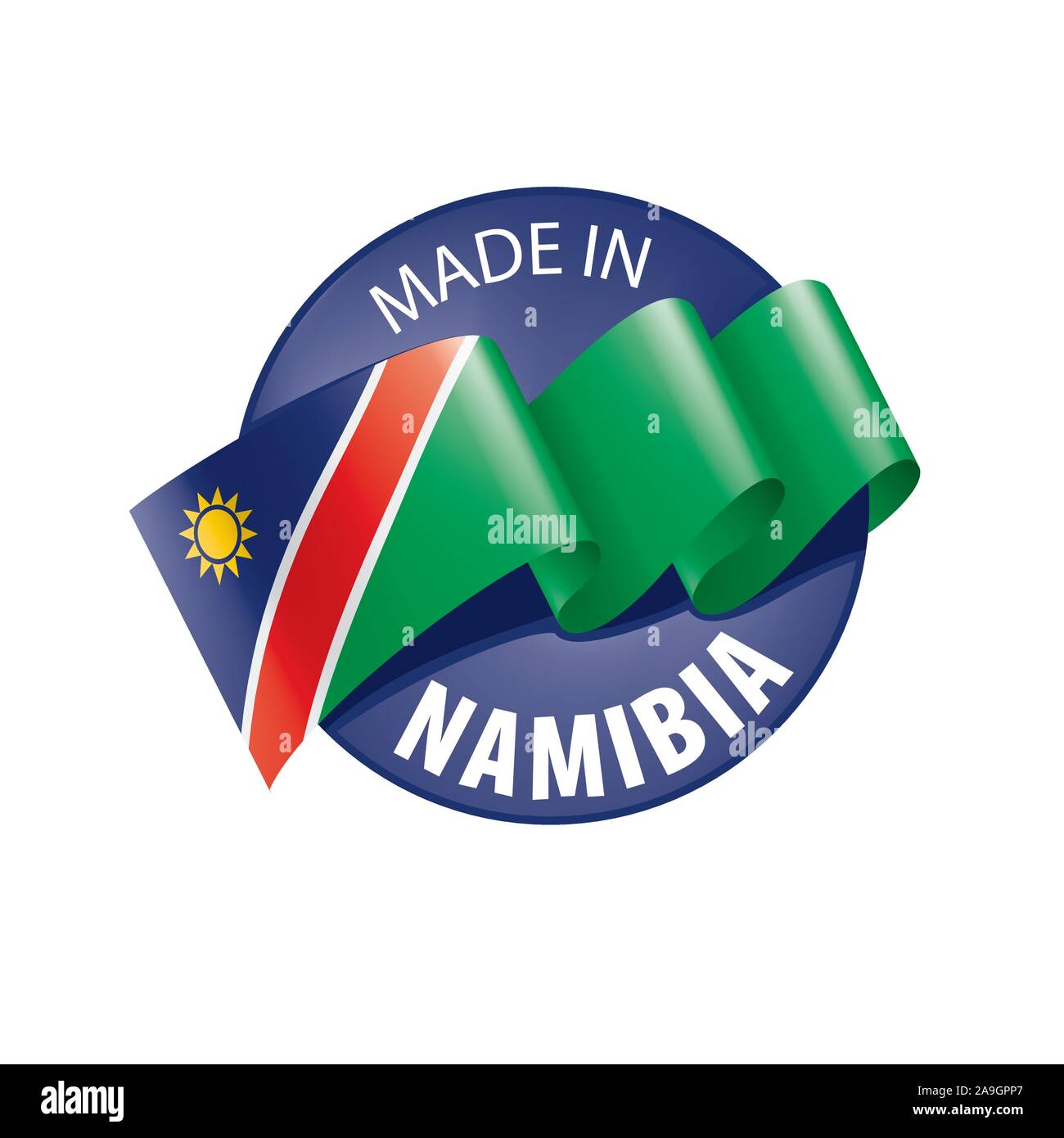 Namibia flag, vector illustration on a white background Stock Vector ...