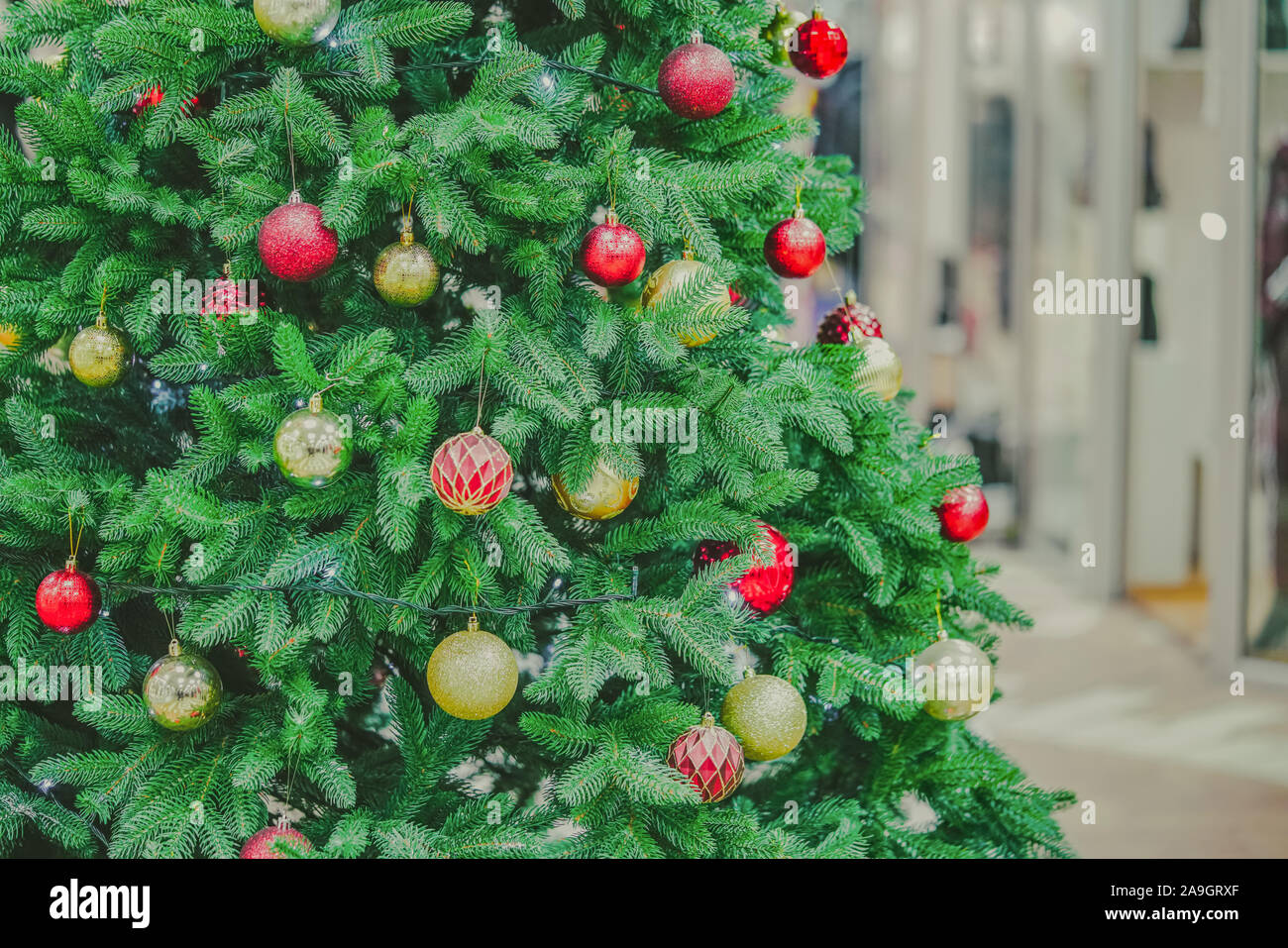 Nice christmas tree with decorations hi-res stock photography and ...