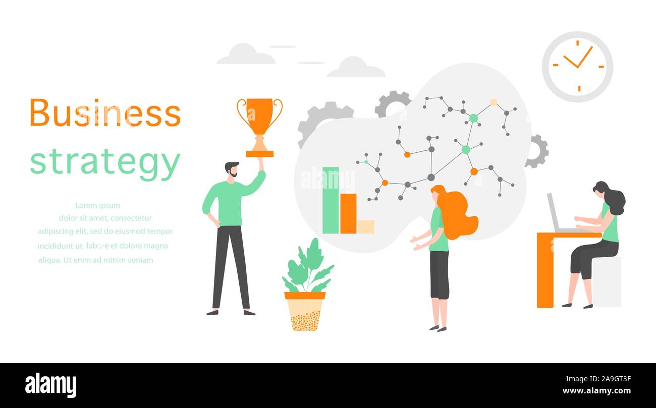 Vector illustration People Development Business strategy, profit growth ...