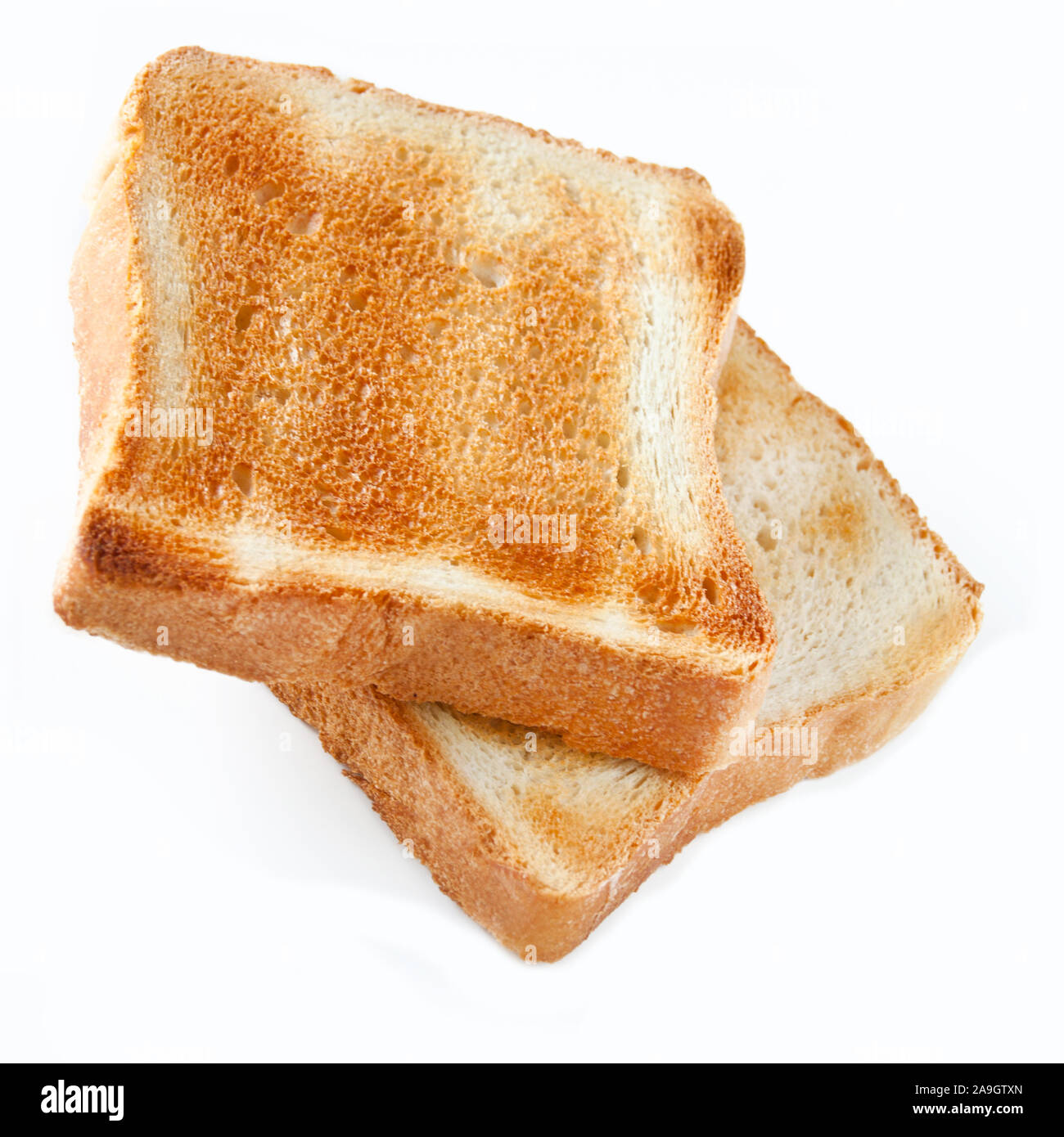 Two slices of roasted bread Stock Photo - Alamy