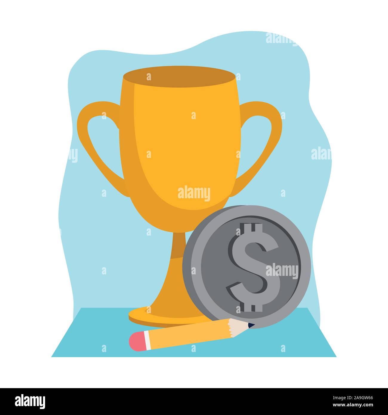 trophy cup and money coin icon Stock Vector Image & Art - Alamy