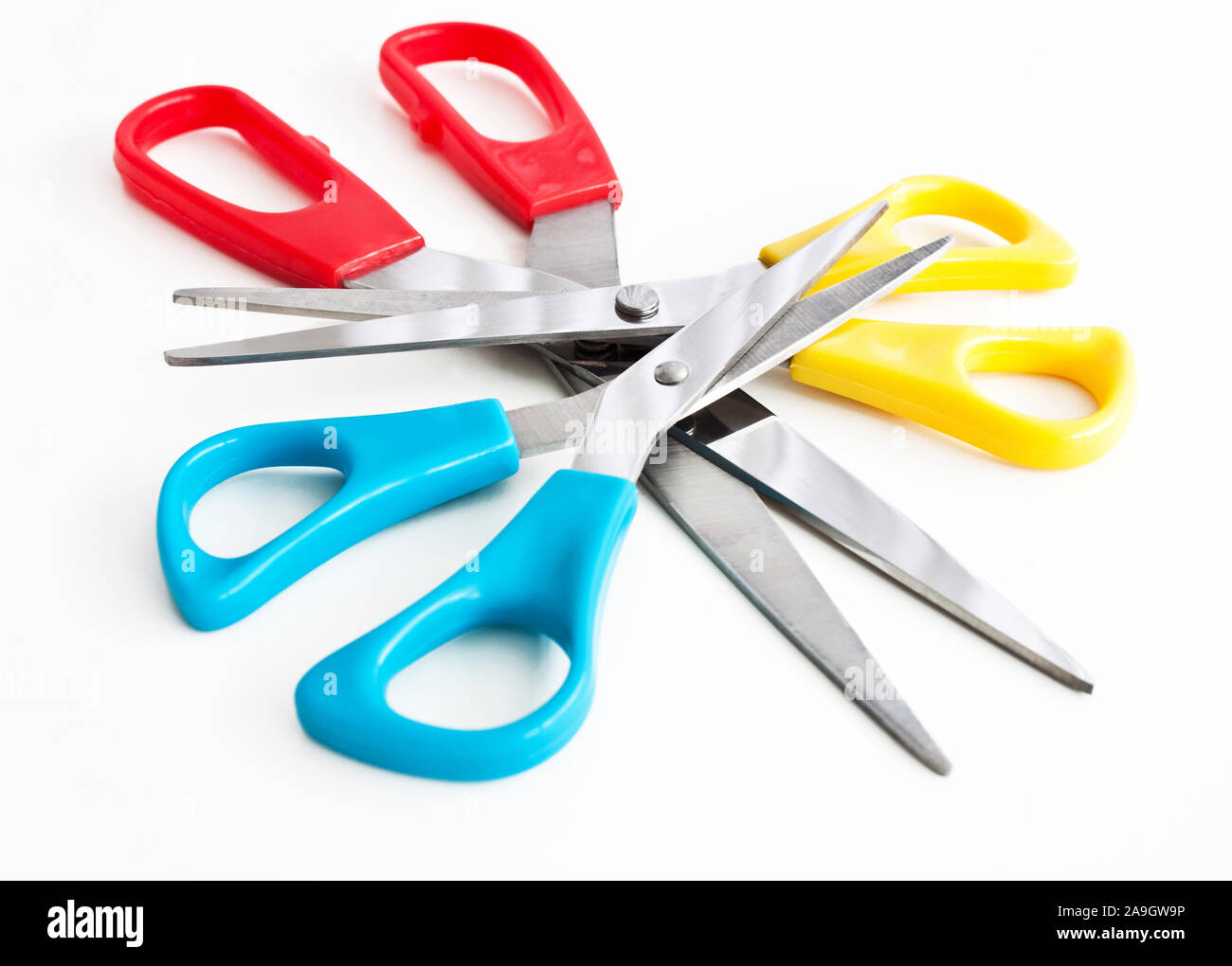Scissors set on white background Stock Photo - Alamy