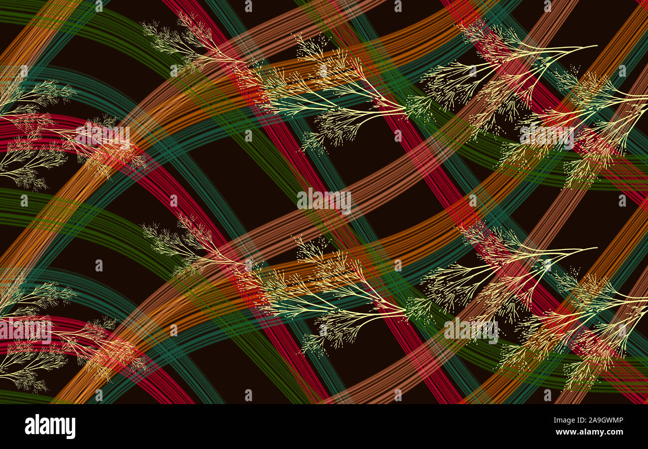 colorful wave pattern floral design Stock Photo - Alamy