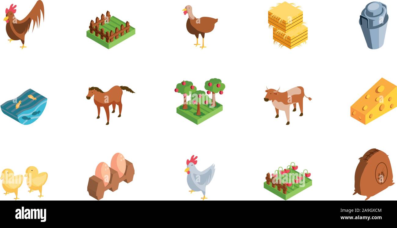 set of icons of farm on white background vector illustration design ...
