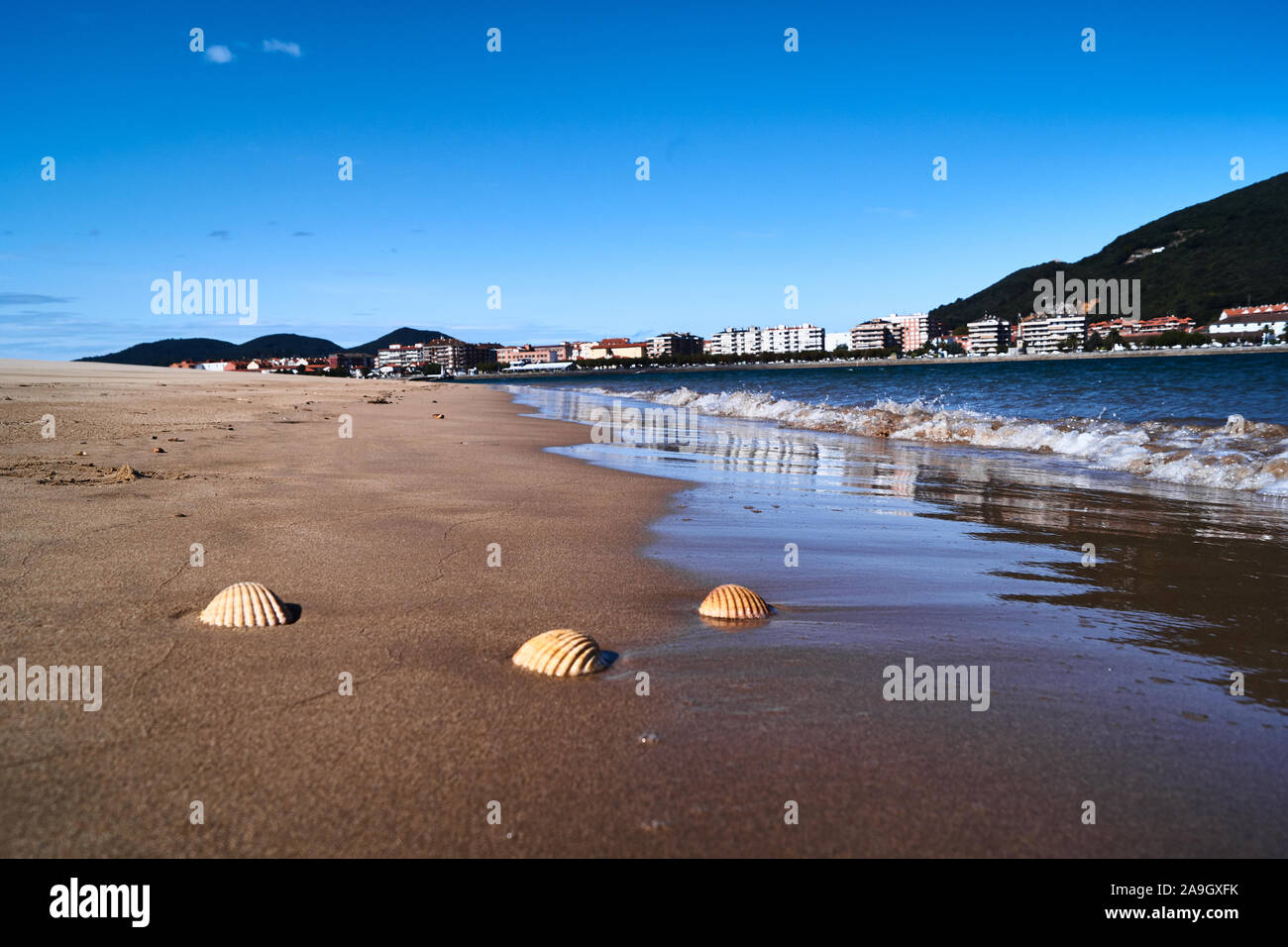 summer view in laredo walking on the beach Stock Photo - Alamy