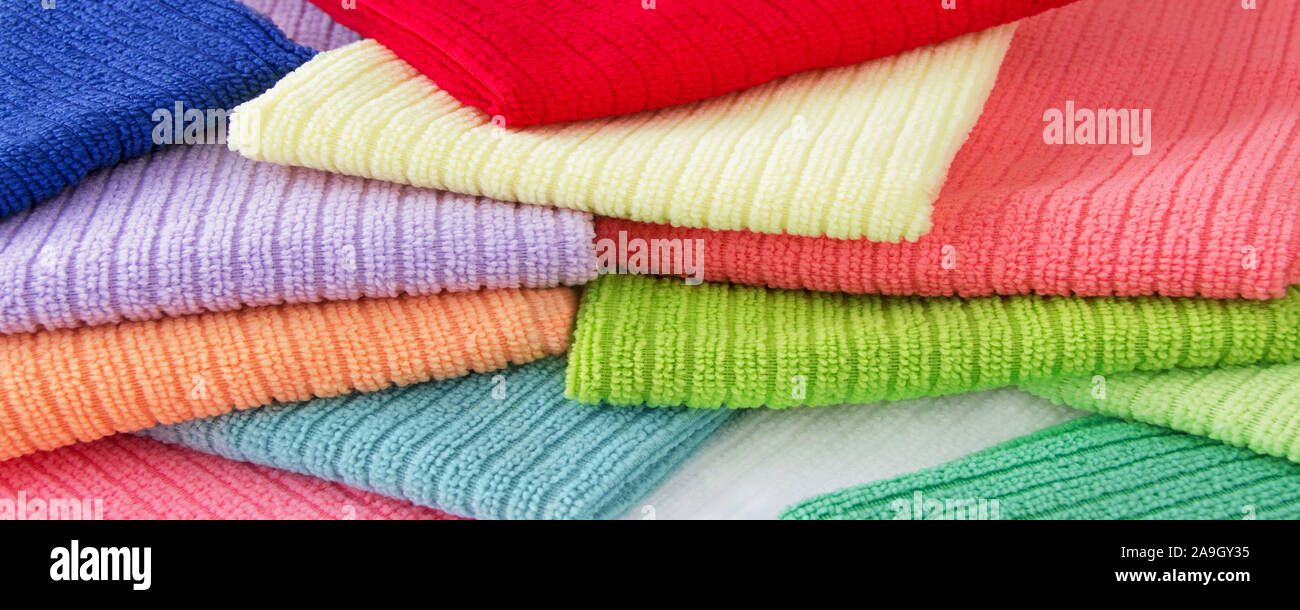Set of cleaning microfiber clothes Stock Photo - Alamy