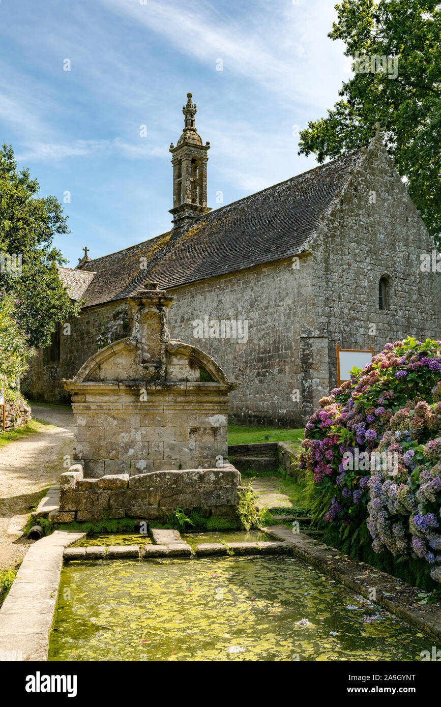 Locronan, Finistere / France - 23 August, 2019: the Chapel Notre-Dame ...