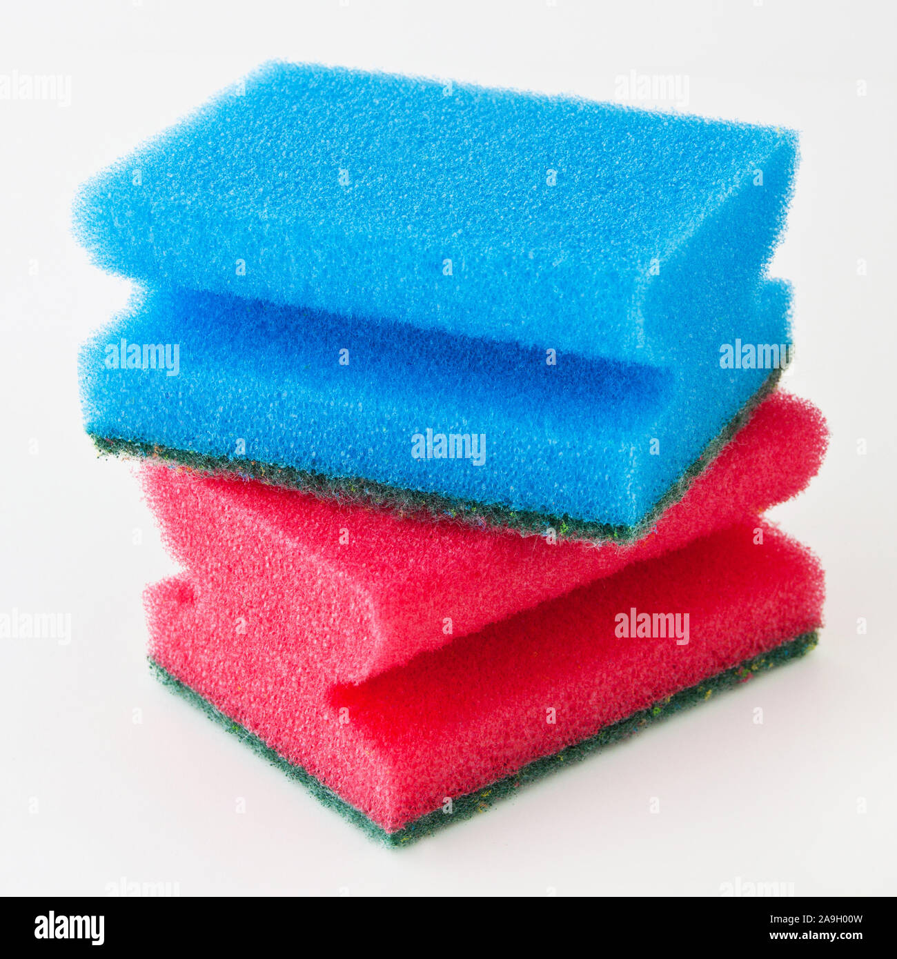 Set of cleaning household sponges on white background Stock Photo - Alamy