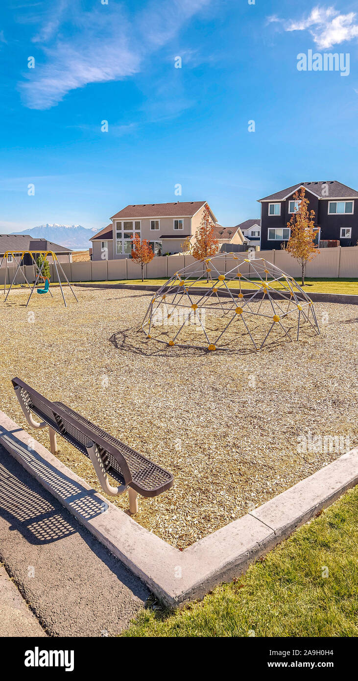 Vertical frame Corner perspective of a climbing dome for kids Stock ...