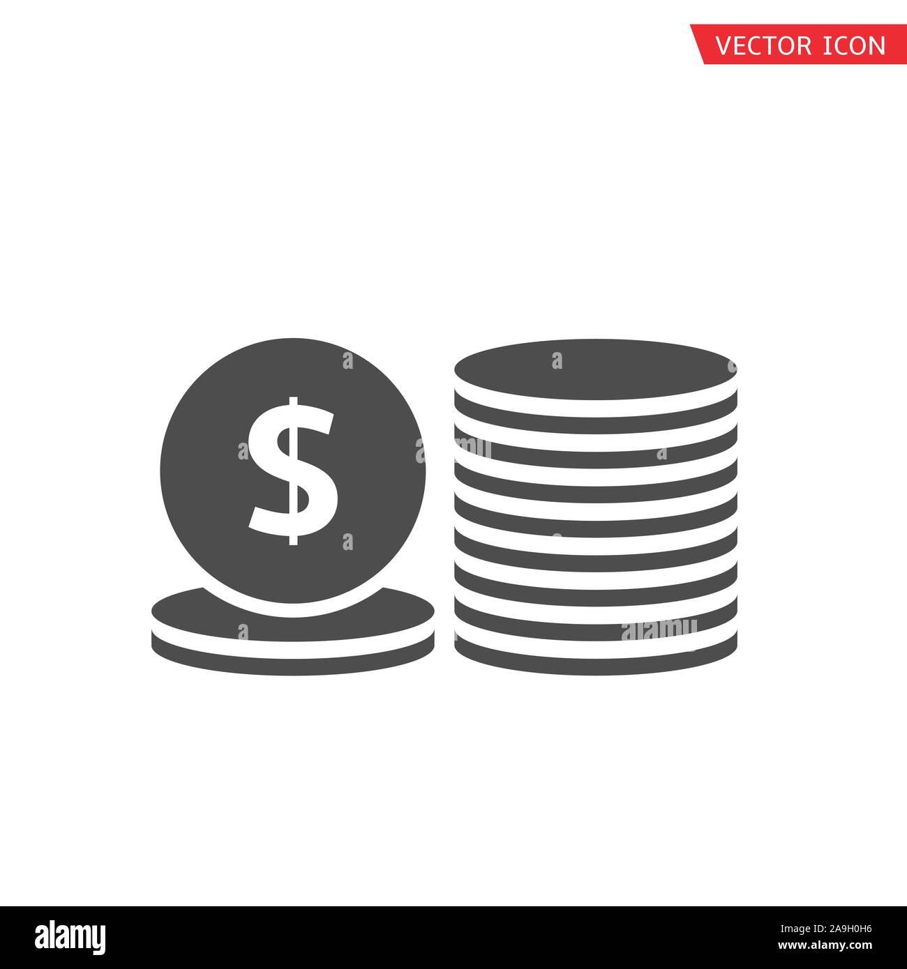 Dollar coins. American Money sign icon, Vector illustration Stock ...