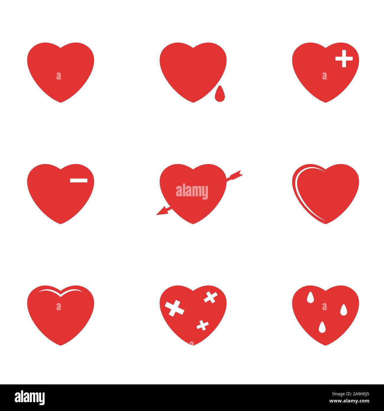 Heart icons. Happy Valentine's day signs Love symbols Vector ...