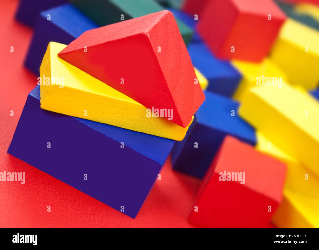 House made of wooden building bricks Stock Photo - Alamy