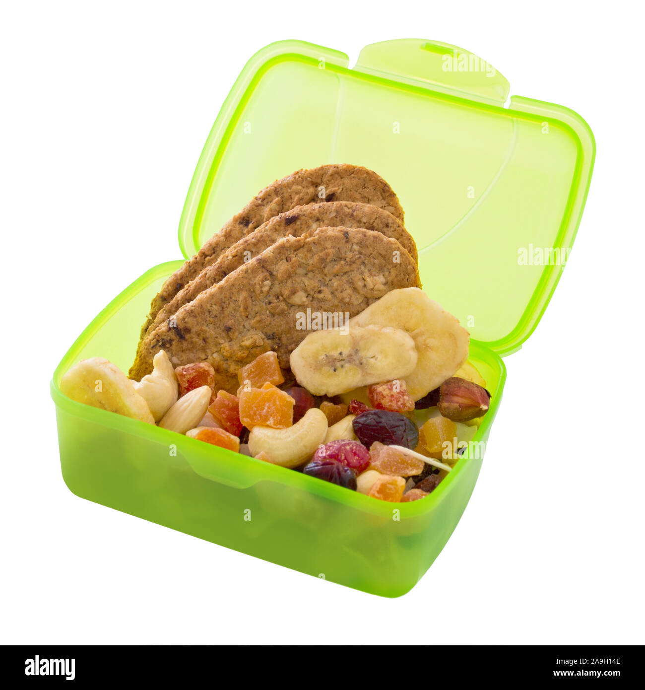 Healthy food in green snack box Stock Photo - Alamy