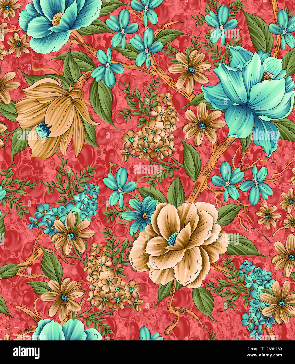 seamless watercolor flower design background Stock Photo - Alamy