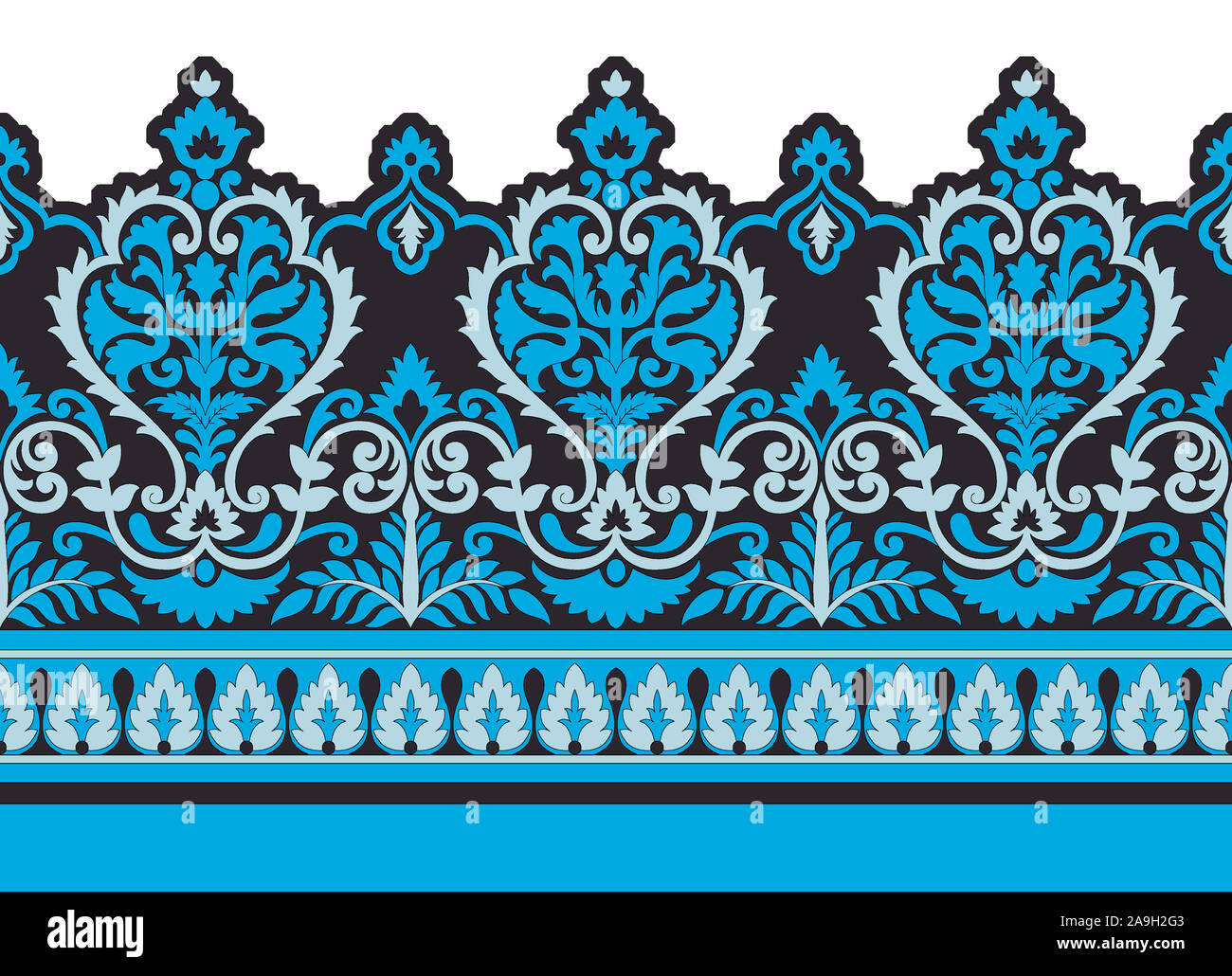 floral colorful traditional border design background Stock Photo - Alamy