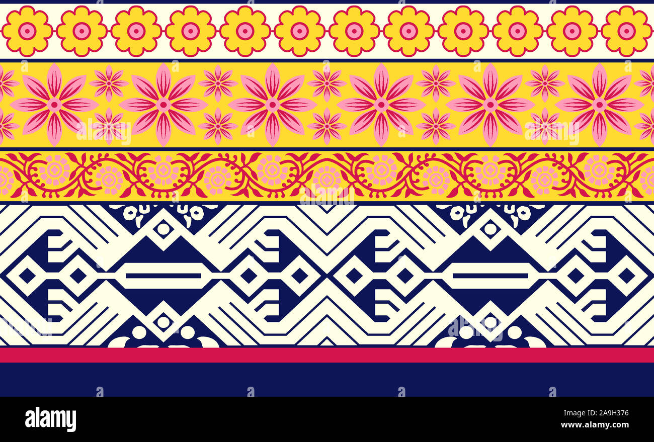 floral colorful traditional border design background Stock Photo - Alamy