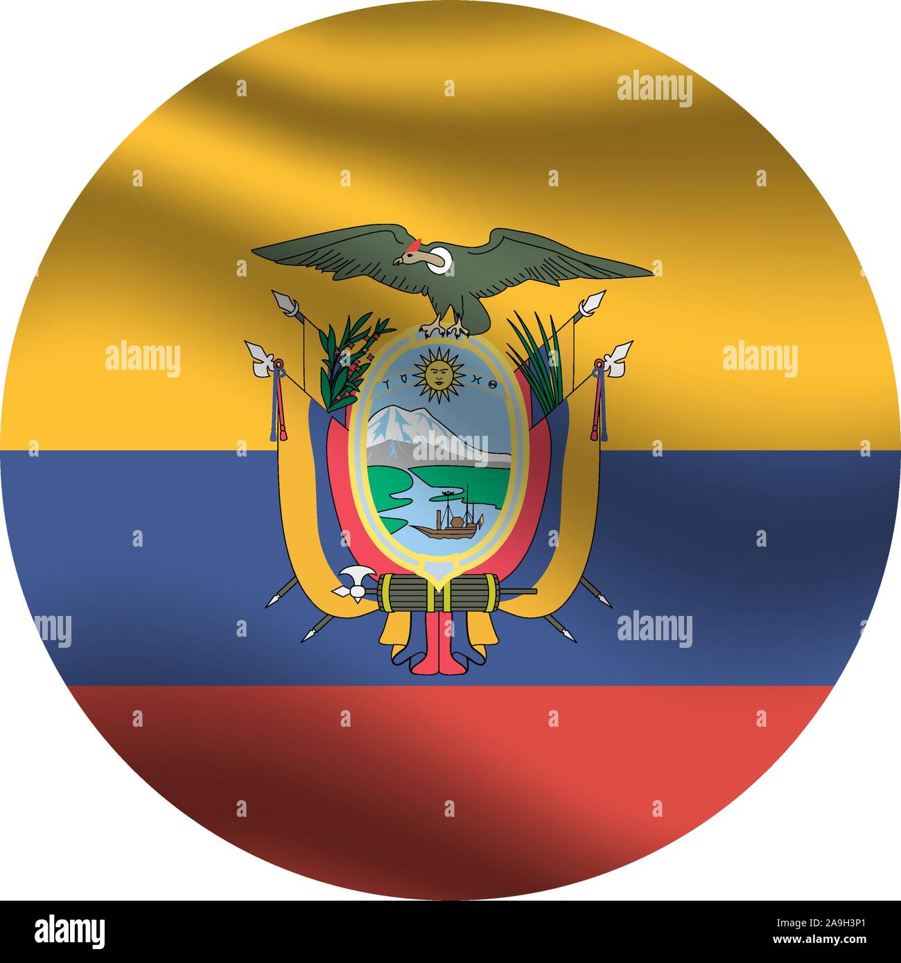National flag of Republic of Ecuador. original colors and proportion ...